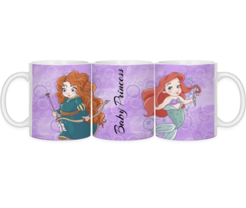Taza cerámica Baby Ariel y Mérida - mimostelas